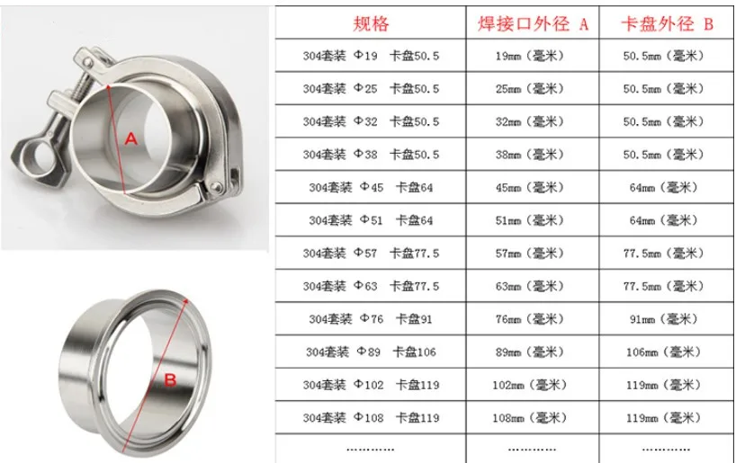 Food Grade Stainless Steel Sanitary Fittings - Tri-clamp