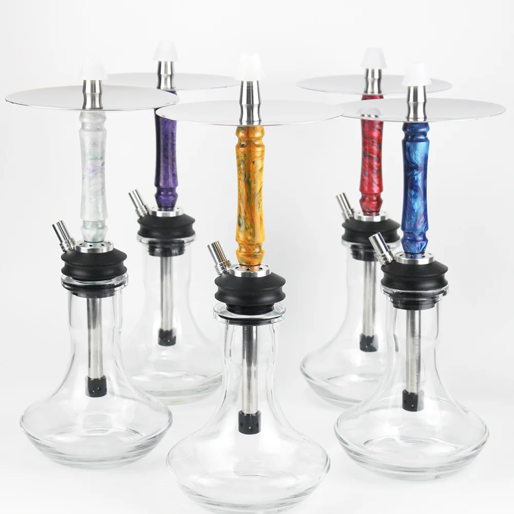 Large Size Glass Material Shisha Black Colorful Rechargeable Led Light ...