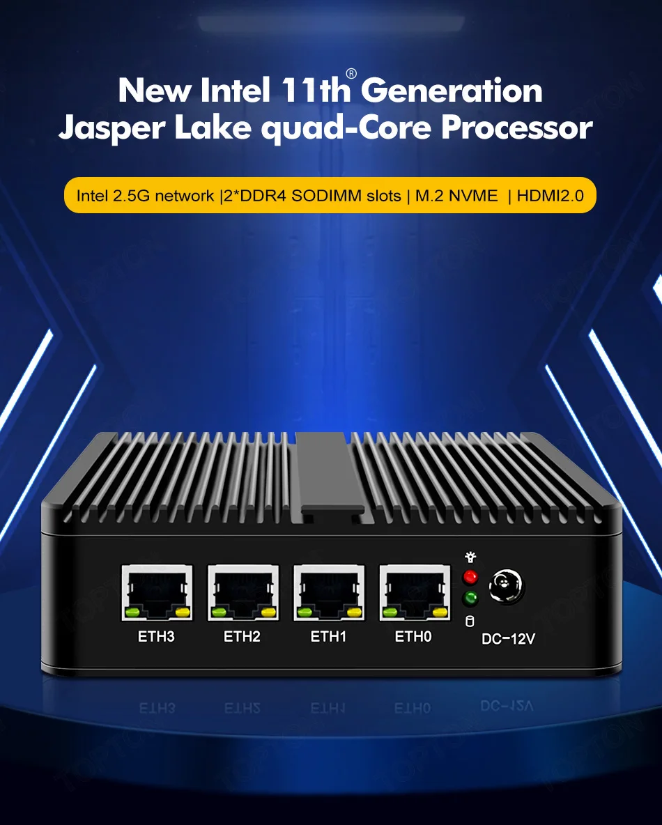 J4125 Motherboard Firewall Mini Pc N4000 Pfsense Machine Vision Ipc Fanless 4 Lan Mini Computer ...