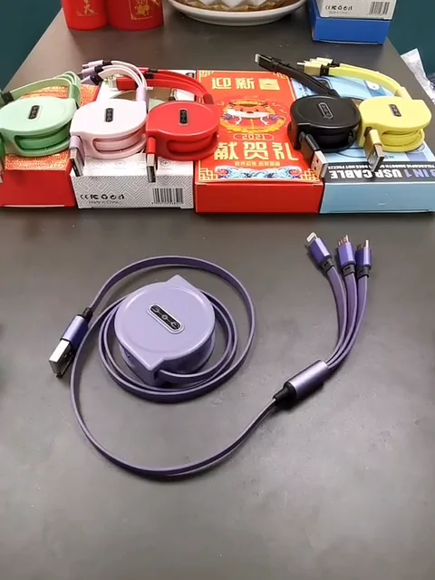 Multi Function Retractable Usb Charger Cord With Micro Usb Type C 110cm ...