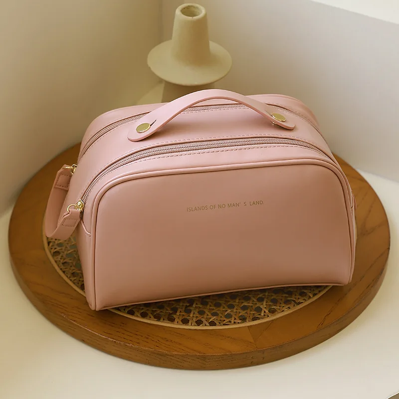 Custom Pu Cosmetic Pillow Makeup Bag Wholesale Large Capacity Portable Travel Wash Storage ...