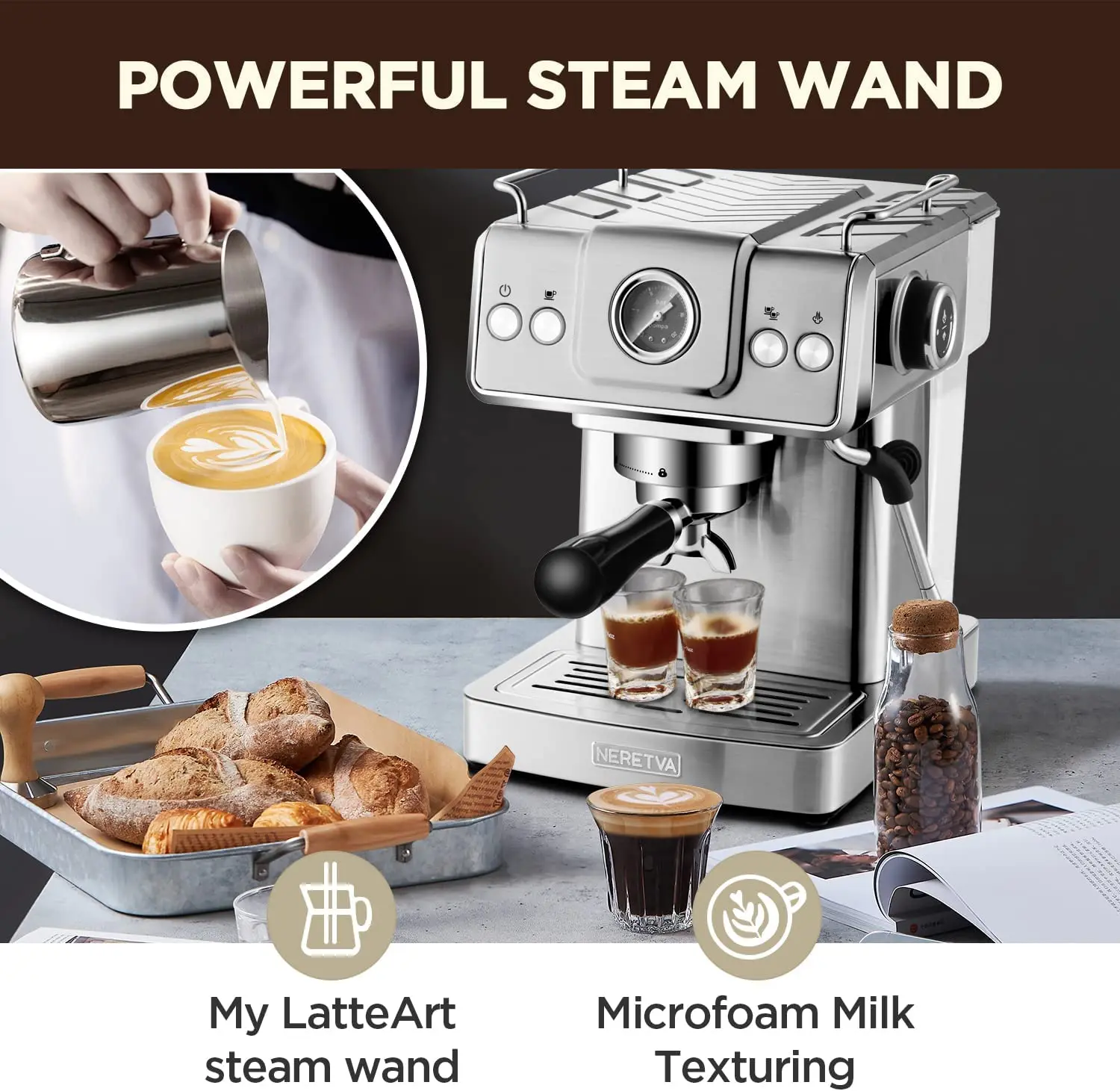 Espresso Coffee Machine - Delonghi Top Model with Grinder