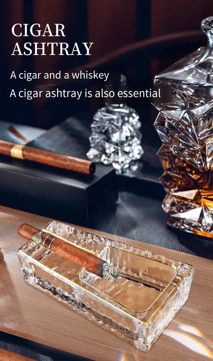 Japandi Style Square Crystal Glass Cigar Unique Design For The Perfect ...