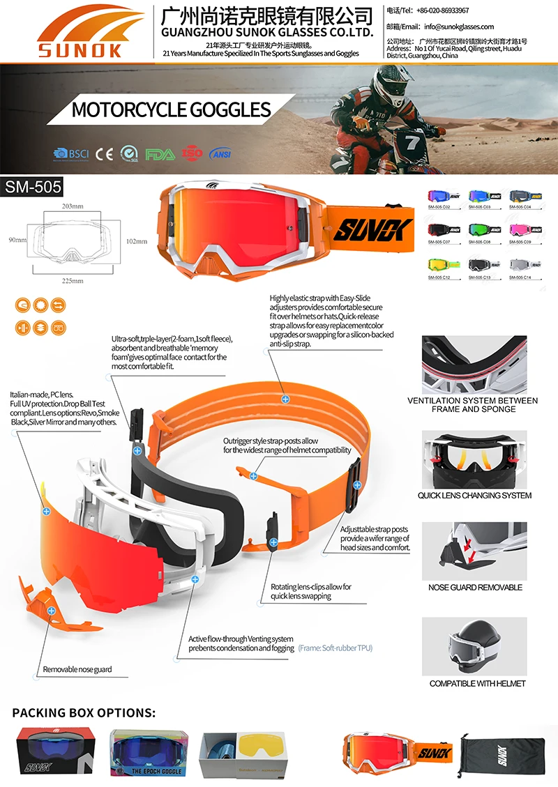 Motocross Oculos 2021 - Custom Motorcycle MX Goggles