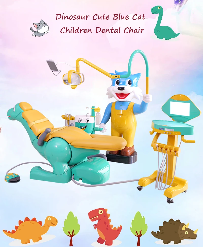Dental Chair Children Cartoon Kids Dental Chair Blue Cat Dinosaur Child ...