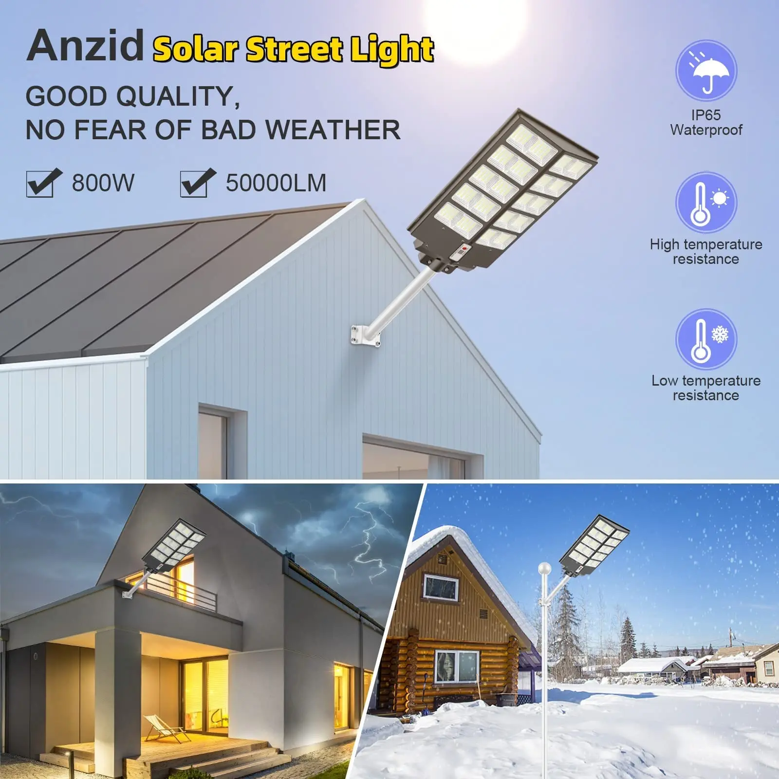 Radar Induction Light Control Abs Streetlight 1000w Led Solar All In ...