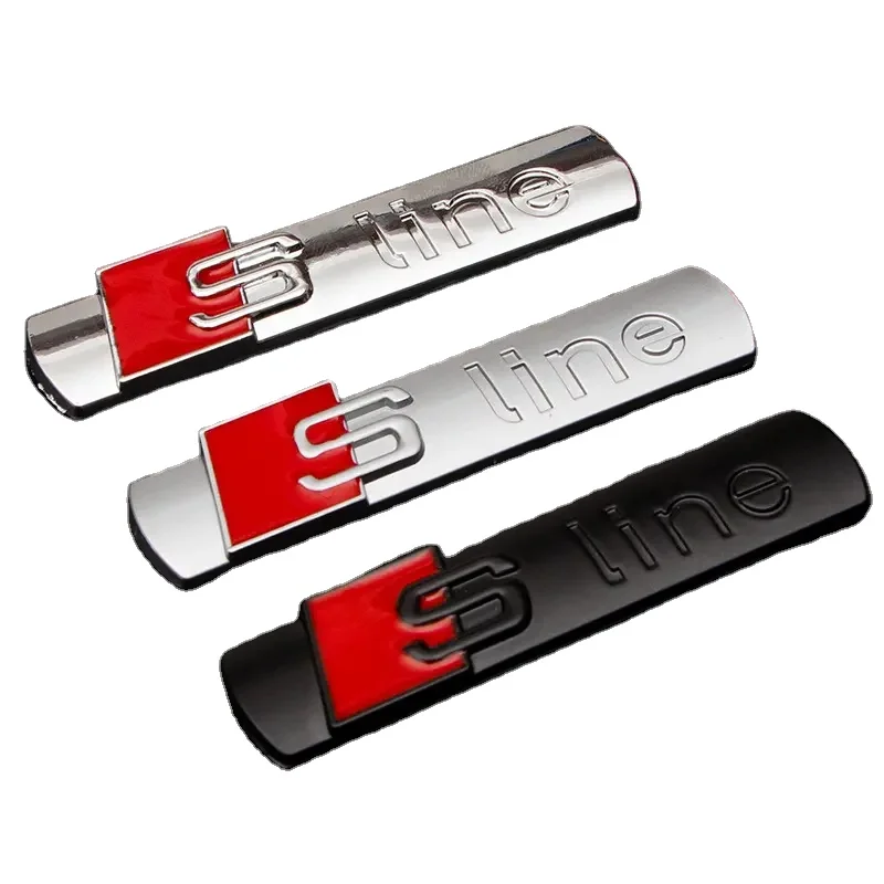3d Metal Fender Side Logo Car Emblem Badges For Audi A3 Sline A4 S Line ...