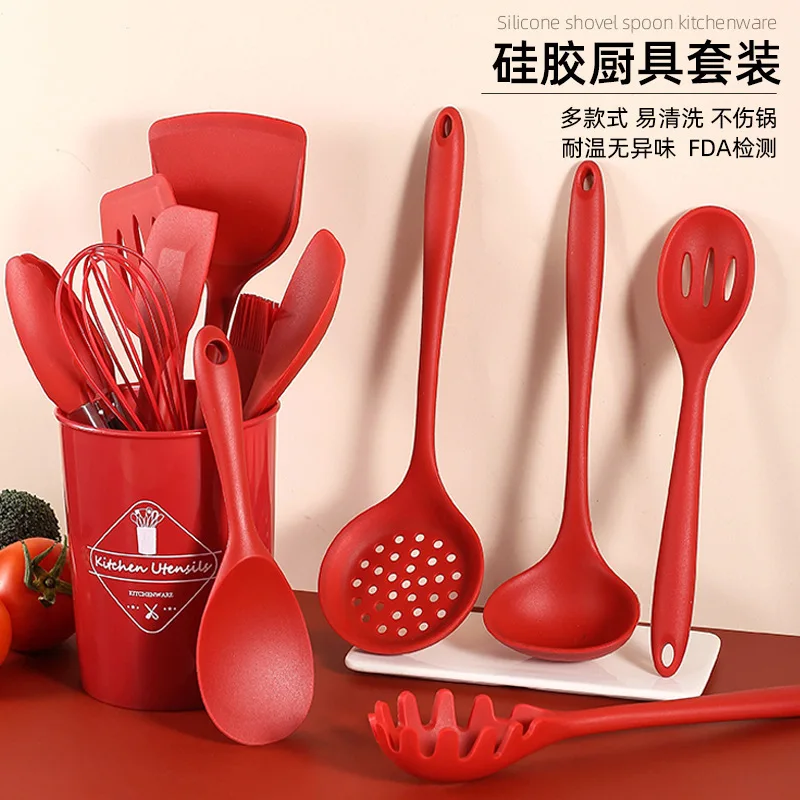 Spot Silicone Kitchenware Set Household Cooking Silicone Spatula Soup ...