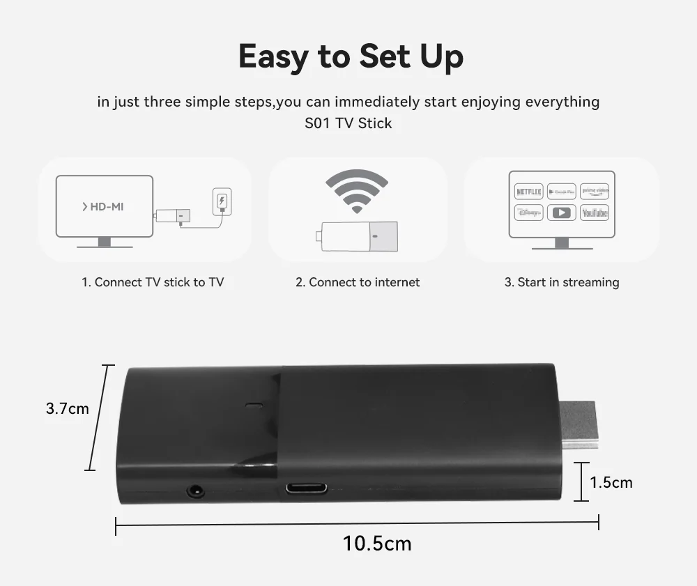 Media Box Neo Stick - 4K Android TV Stick with Voice Remote