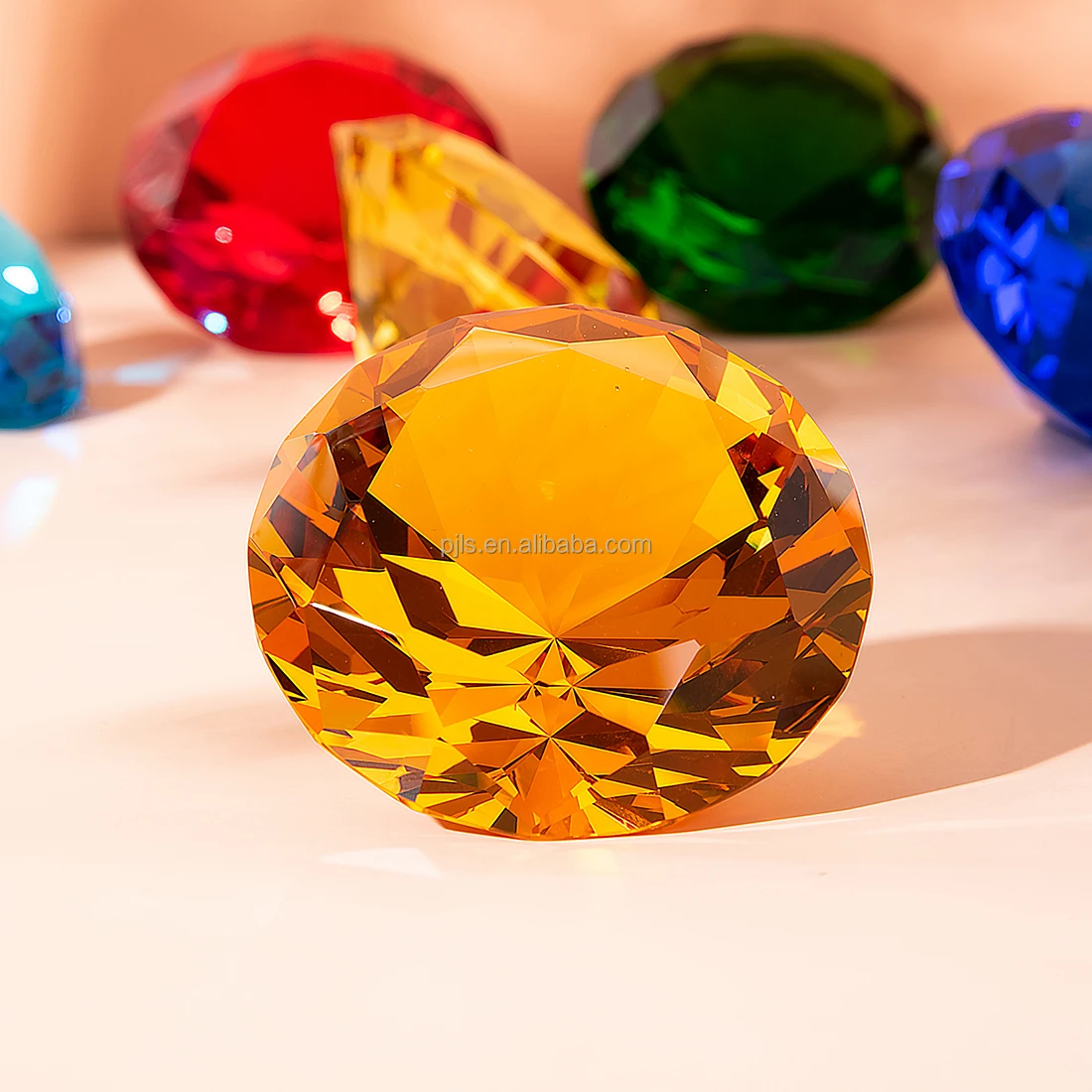 LONGWIN 80mm Crystal Diamond Paperweights for Home Decor