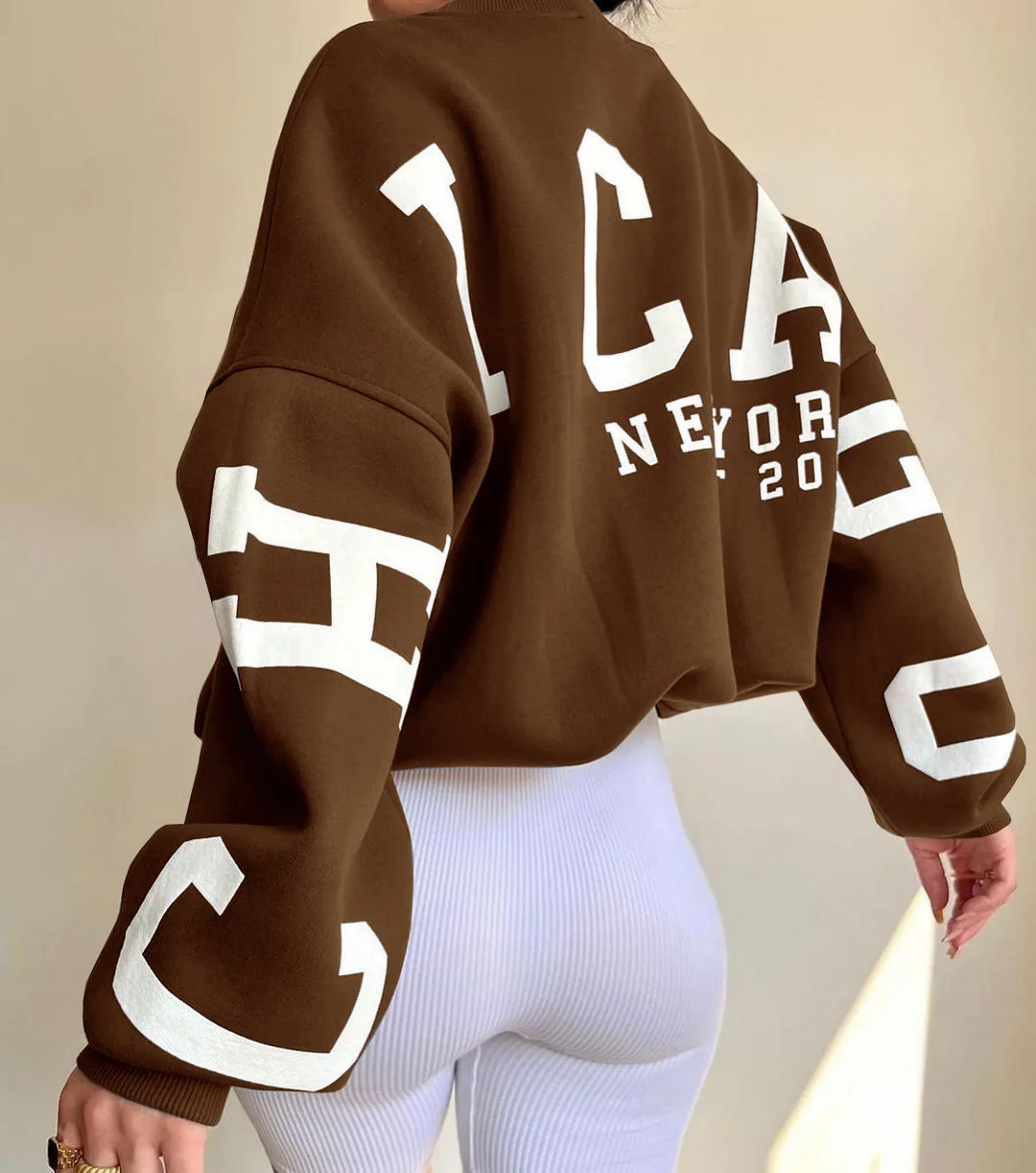 Custom Winter Puff Printing Sweater Print Logo Loose Streetwear ...