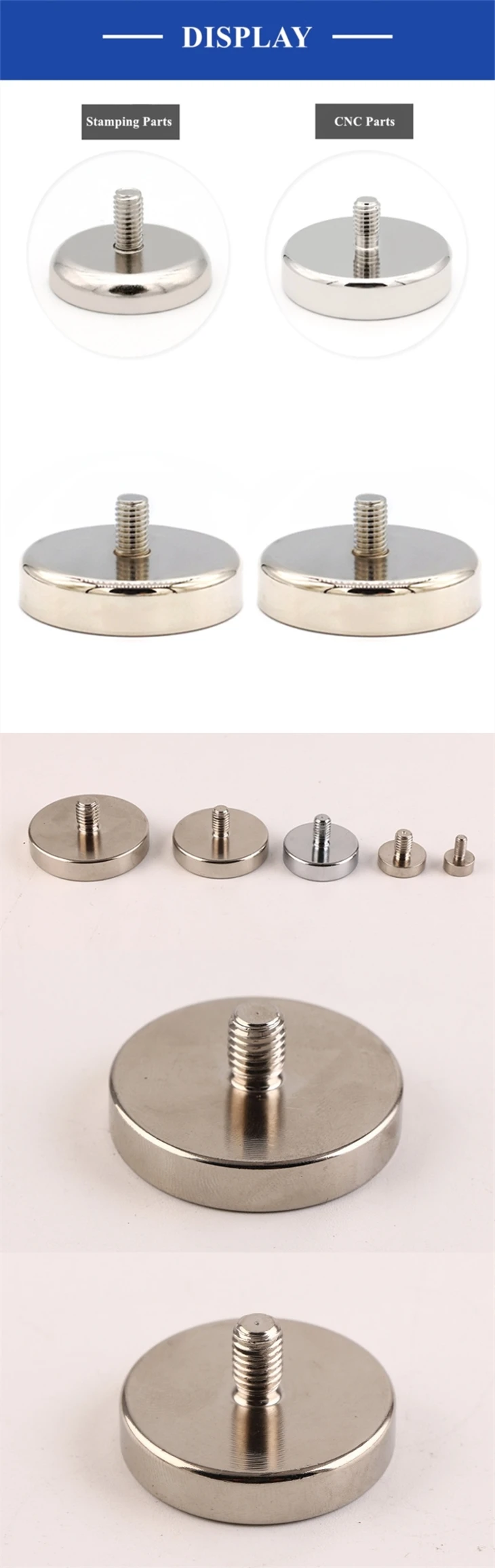 Strong Pull Force 25 Kg Pot Magnet Stainless Steel Cover Internal ...