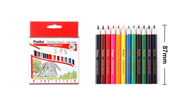 Foska Pre-sharpened Colored Pencils Smooth Writing Oil 24 Count Pencils ...