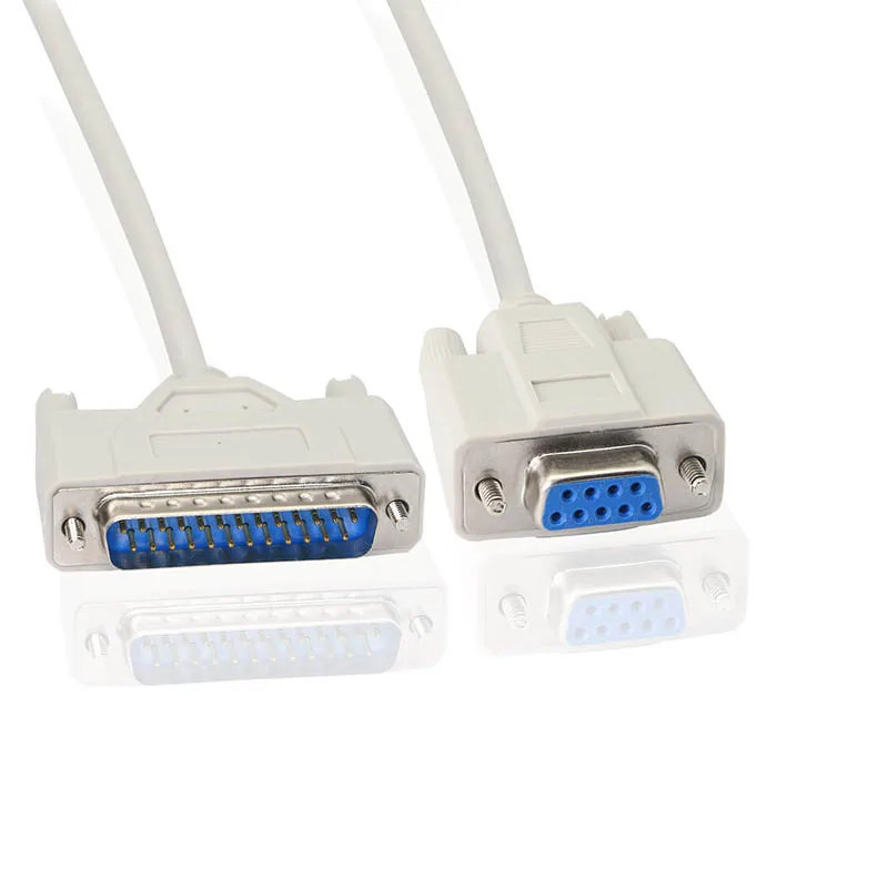 DB9 to DB25 Conversion Cable RS232 Female to DB25 Male Null Modem ...