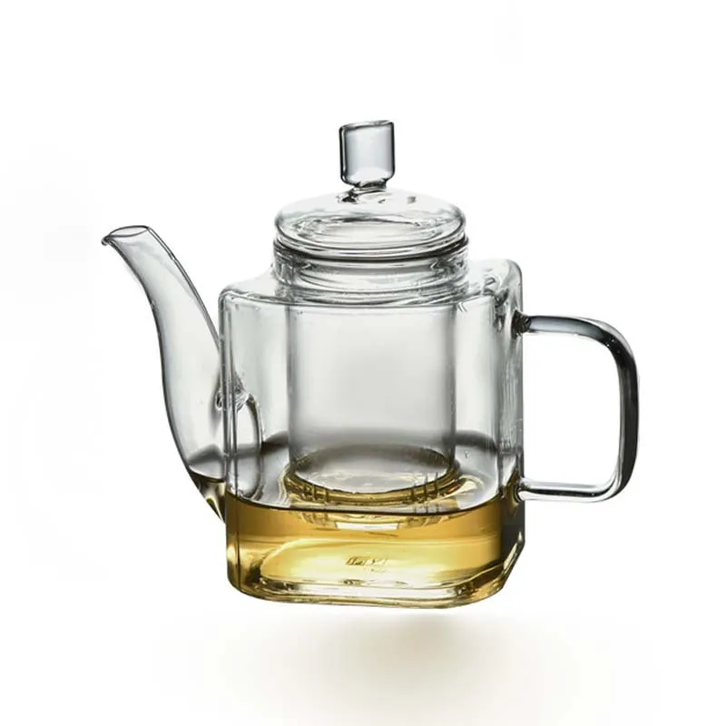 300ml Square Transparent Glass Tea Pot With Infusers For Chinese Gongfu ...