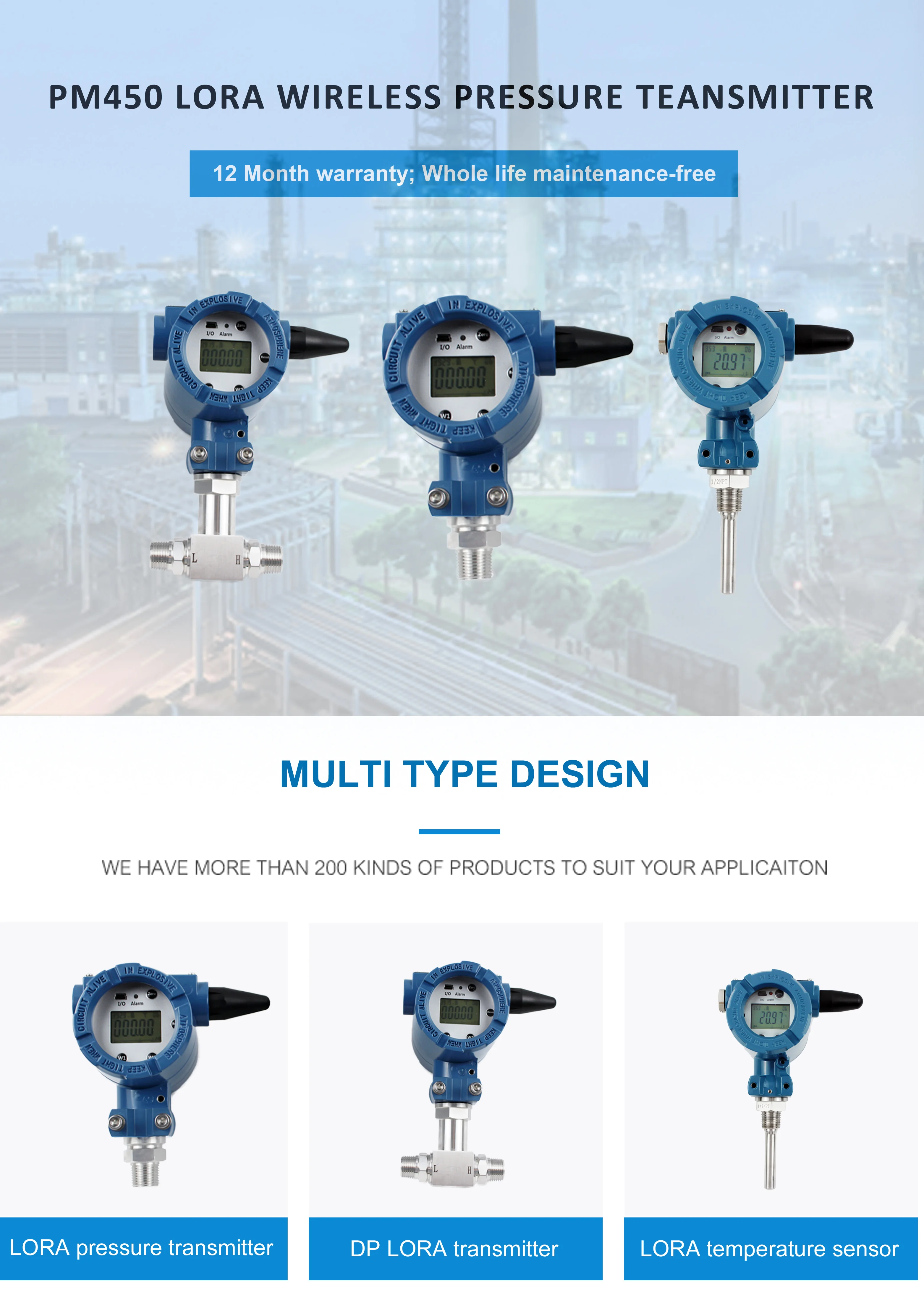 Sentec Pm450 Lora Gauge Outside And Liquid Level Detection Wireless Pressure Transmitter With ...