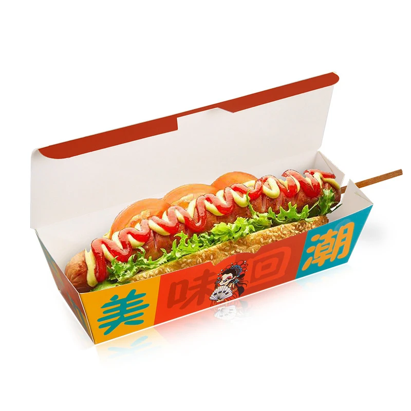 Top manufacturer cheap price custom print hot dog take away boxes paper ...