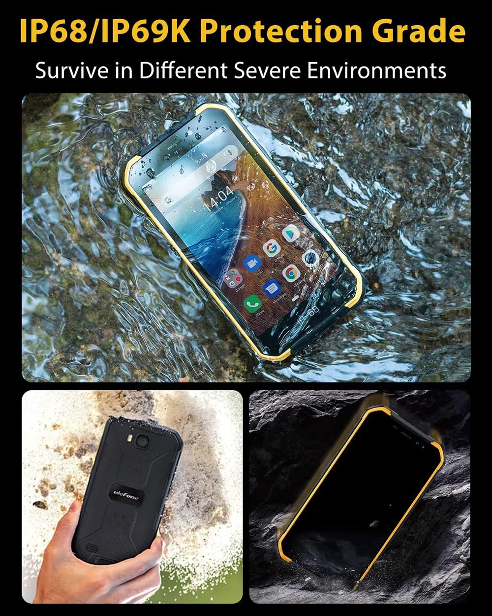 Armor X6 Pro Rugged Smartphone Unlocked, IP69K Waterproof Phone ...