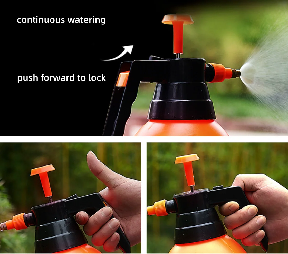 2L Plastic Garden Power Sprayer Bottle Air Compression Manual Pump Hand ...