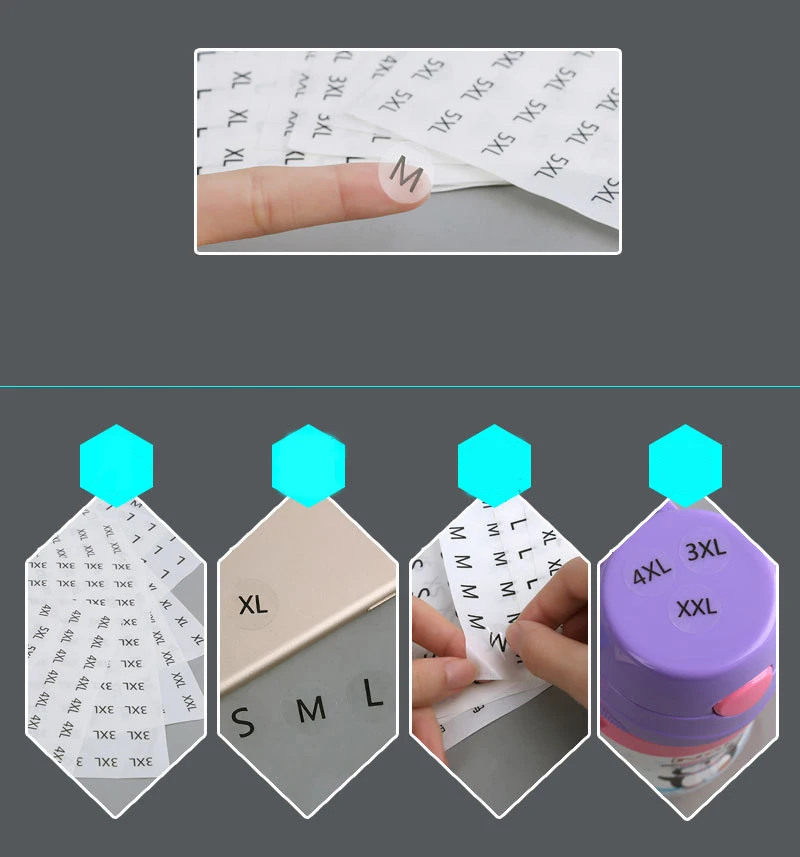 Custom Stickers Sheet Clothing Size Stickers Labels For Apparel Tag ...