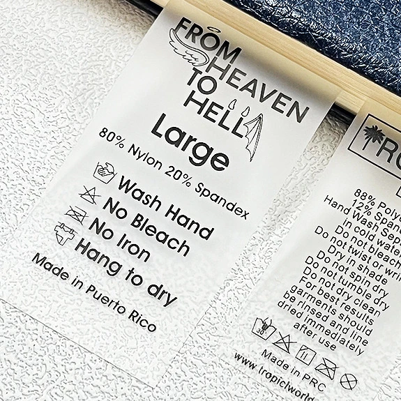 tpu washing label spot frosted transparent ingredients washing label ...