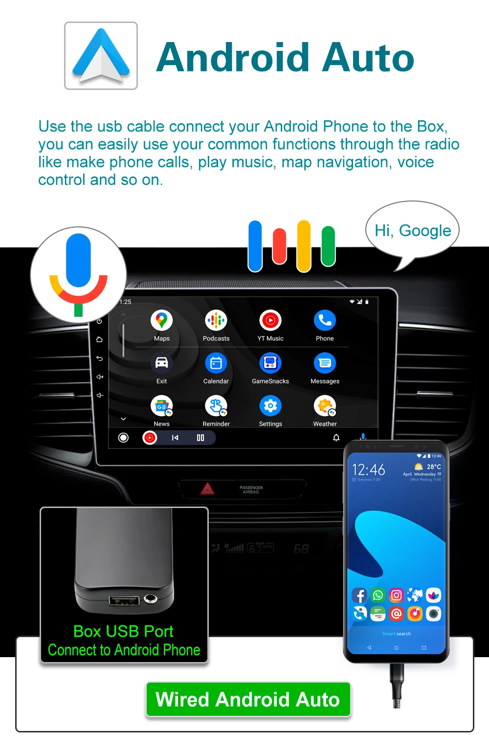 Portable Car Smart Box For Car Android Multimedia Player Wired Android ...