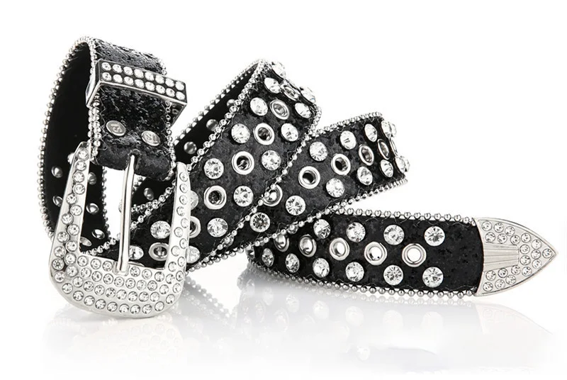 Hot Sale Shiny Rhinestone Belts Men Women Unisex Shiny Crystal Studded ...