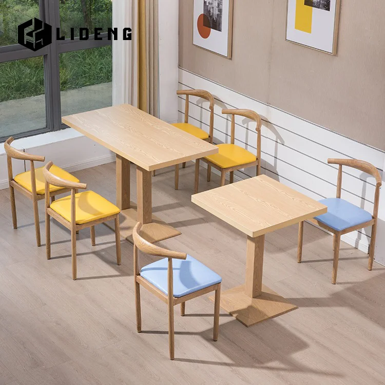 Snack Shop Horn Chair Dining Hall Commercial Table Cafeteria Dessert ...
