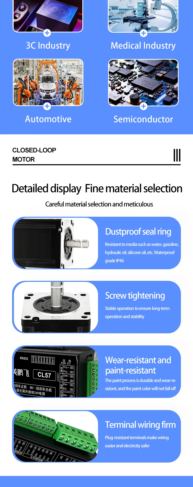 Leadshine Nema 34 Closed Loop Stepper Motor Kit & Driver, OEM