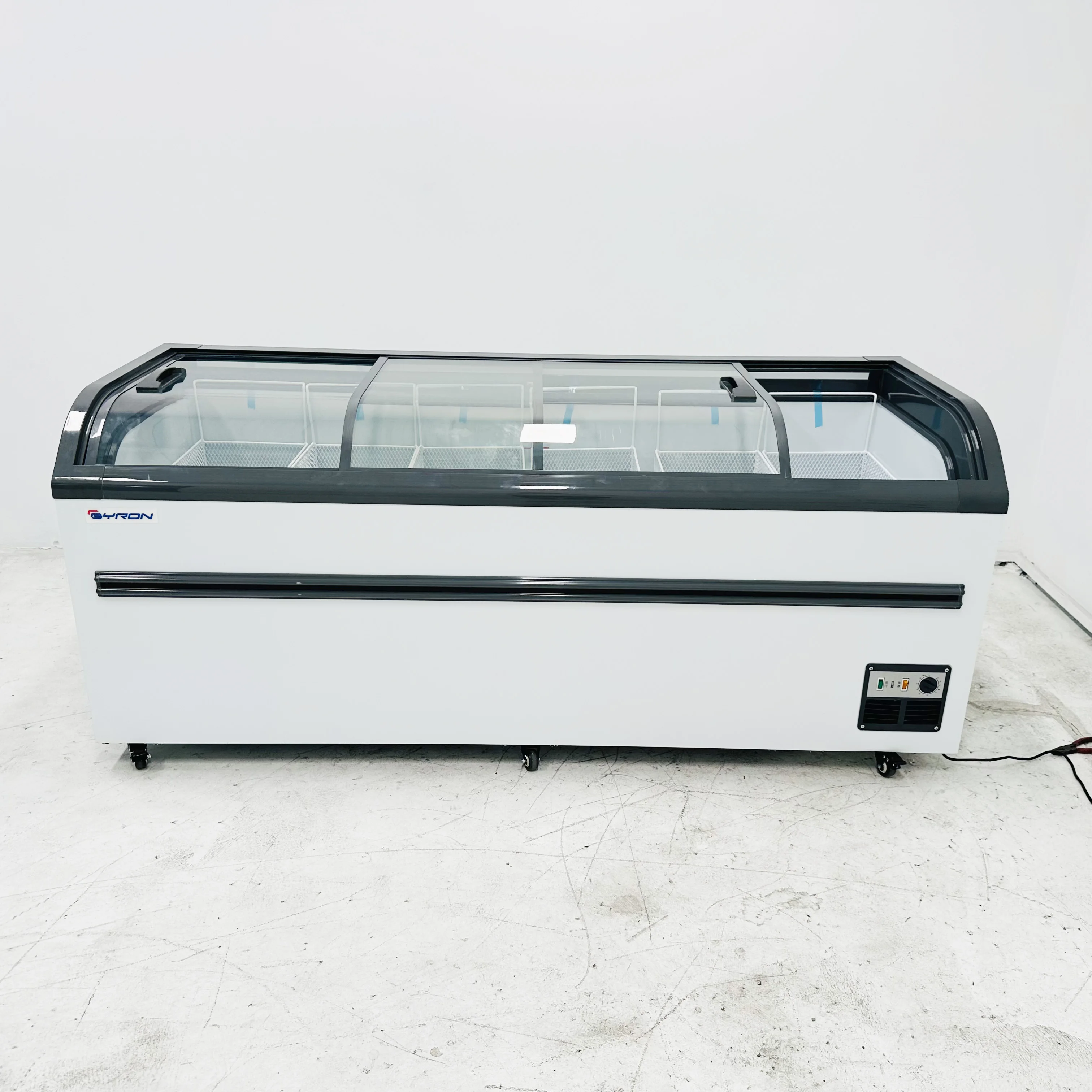 Inverter chest freezer plain glass top deep meat display freezer ...