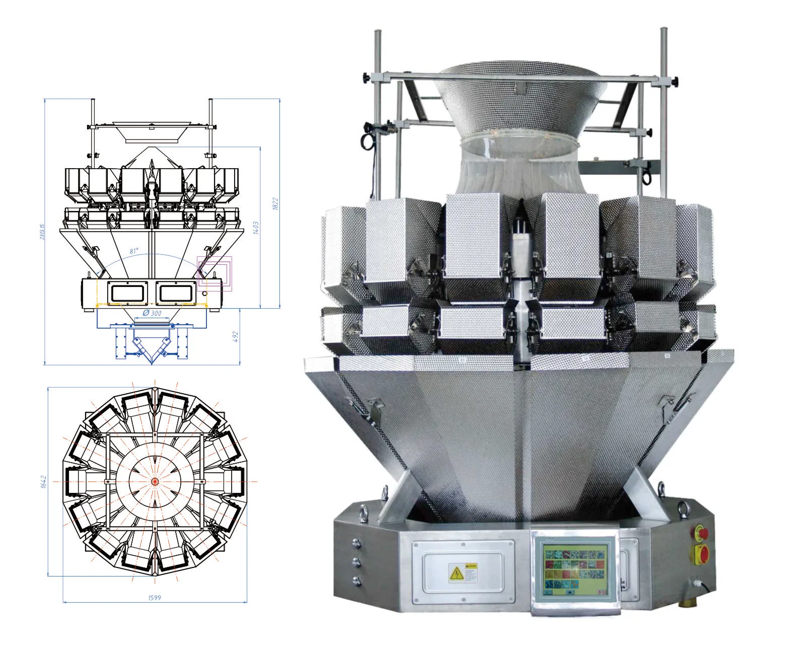 Sprouts Mung Bean Automatic Weighing Filling Bagging Machine 14 Heads ...
