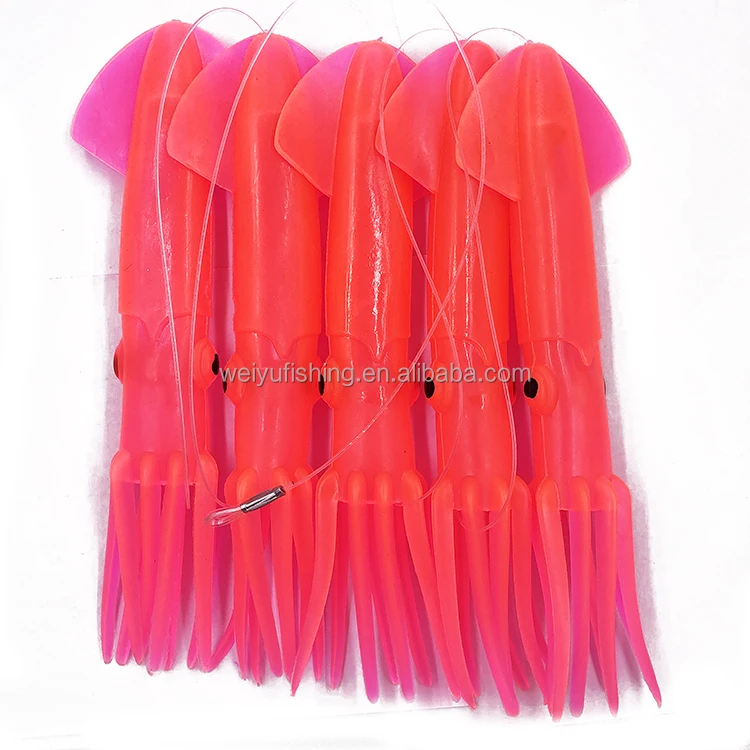 30cm Five Soft Pvc Squids Mesh Bag Lure Set - Buy Lures Fishing,Fishing ...