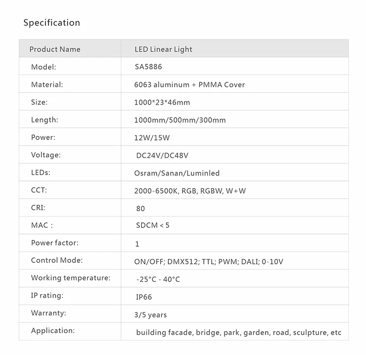 Exterior Ip66 Architecture Led Linear Light Bar Rgb Dmx 512 Dc24v Led ...