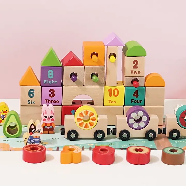 2312 Wooden Creative Farm Building Blocks Sets Children's Toy 2023 ...