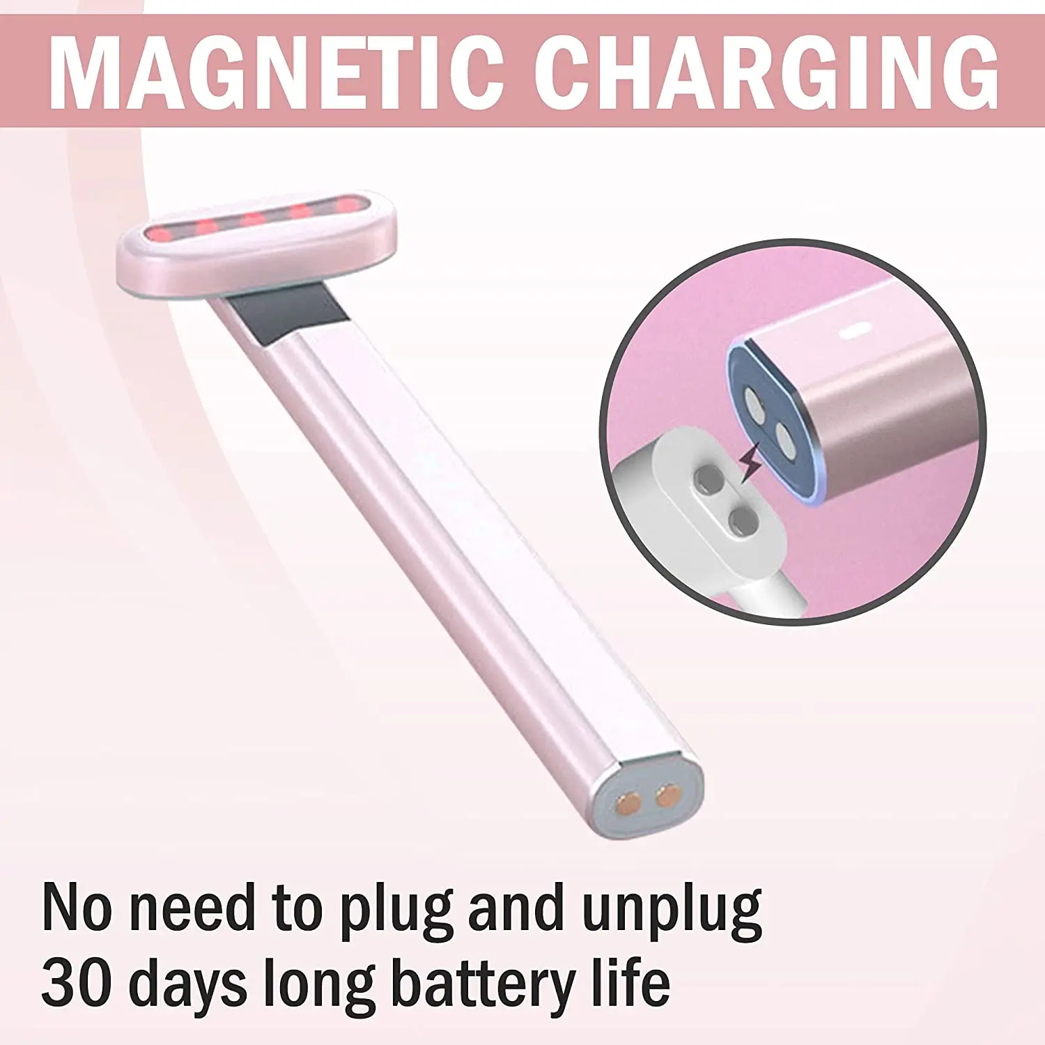 4-in-1 Skincare Wand Rechargeable Vibrating Ems Microcurrent Red Light ...