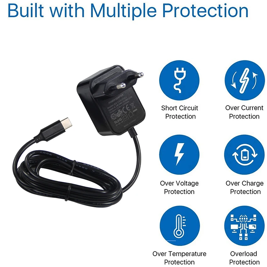 Eu Wall Plug 1000ma 12v Power Supply - 12 Volt Type-C USB Adaptor