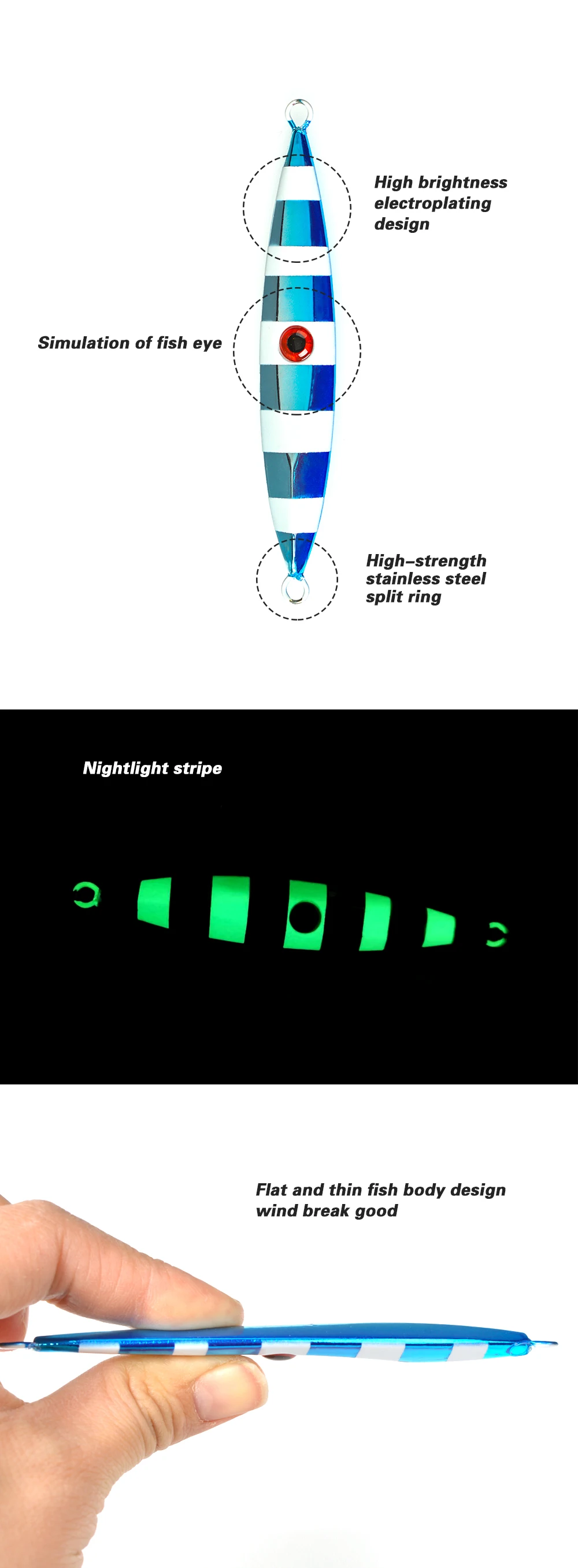 40g-500g Trout Sardine Shape Saltwater Stream Deap Sea Sinking ...