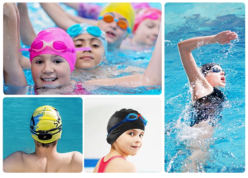 Children Cartoon Swimming Hat Kids Swim Caps Baby Waterproof Bathing ...