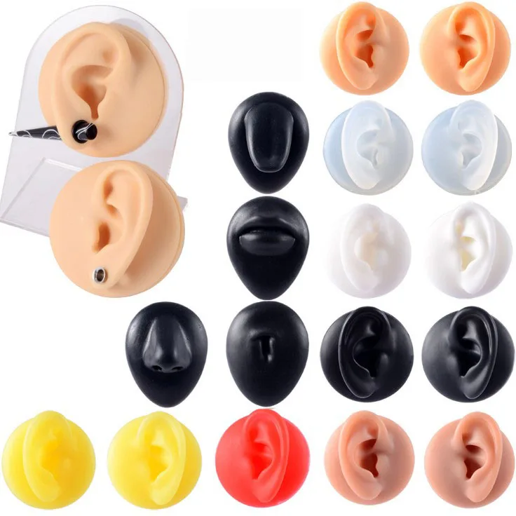 Practice Body Piercing Jewelry Simulation Human Silicone Models Tattoo ...