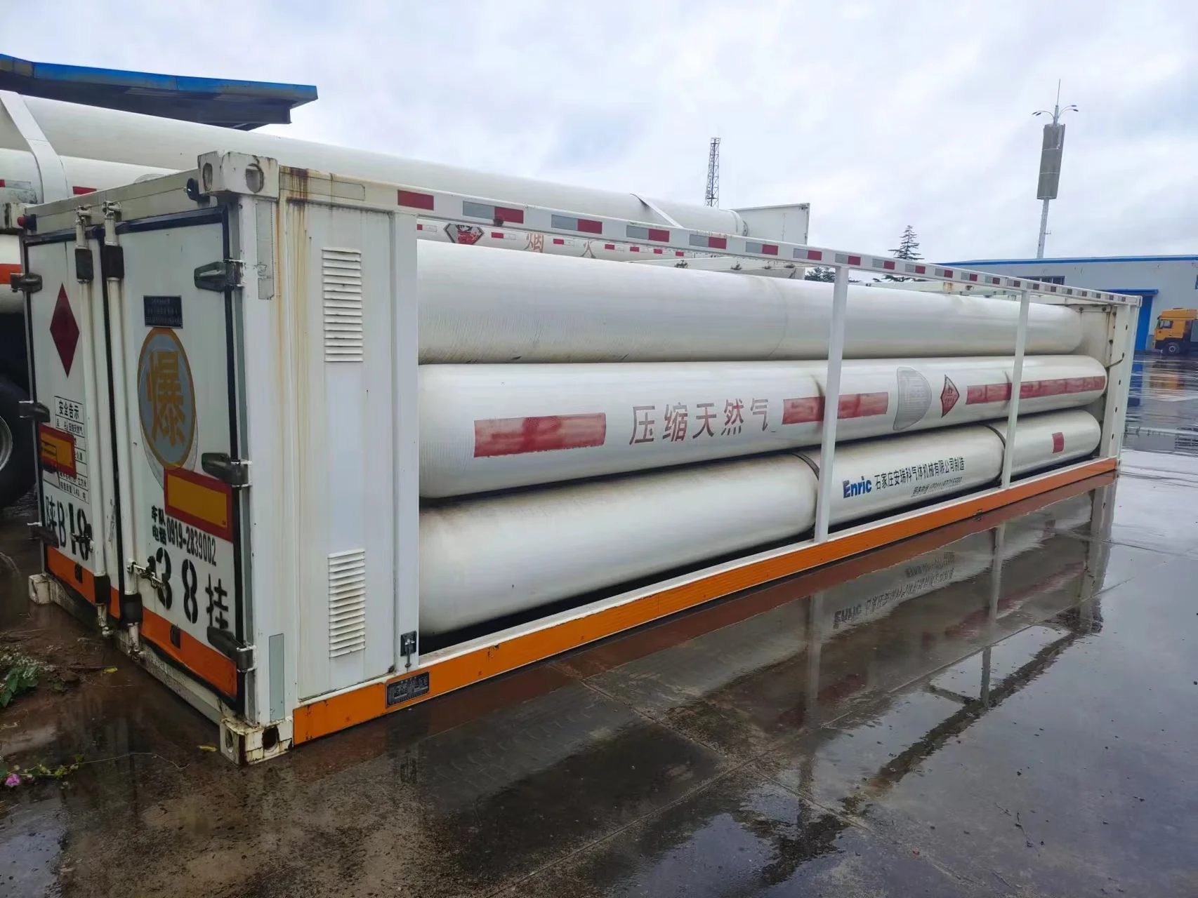 Cng Tube Skid Trailer 40ft Gas Tube Bundle Skid Trailer for CNG Station ...