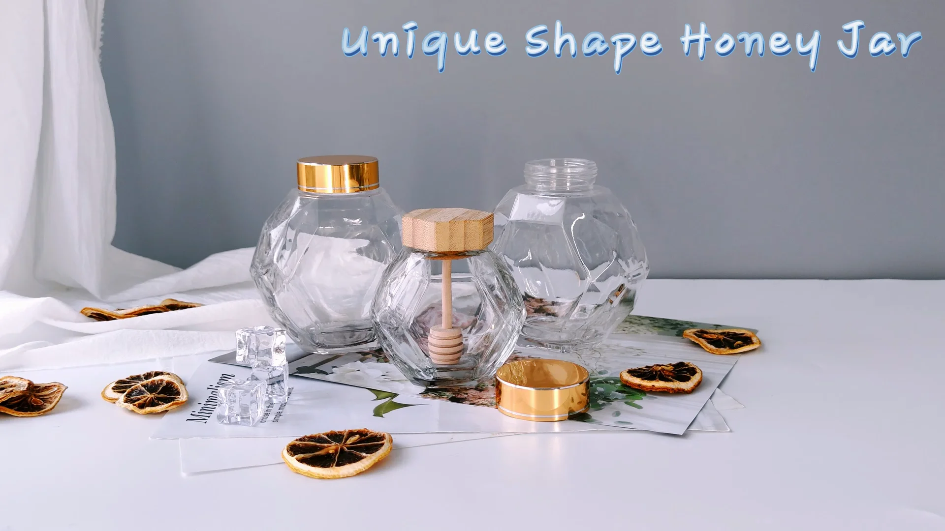 Wholesale Label Hexagonal Fancy Empty Pot Miel Packaging Glass Honey ...