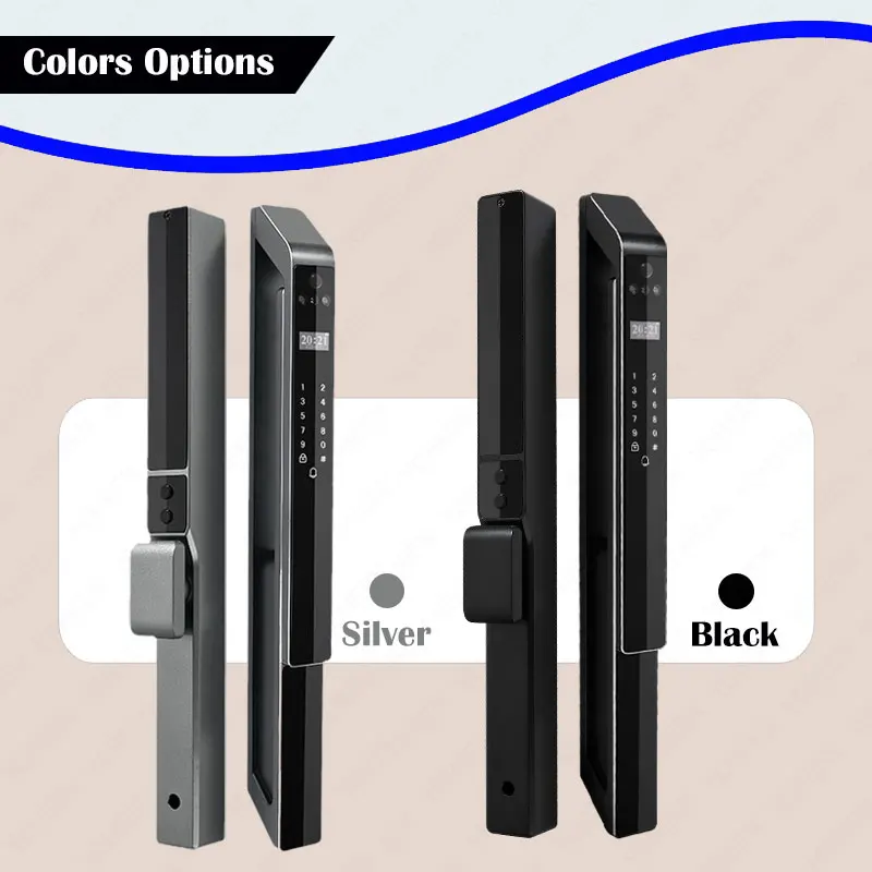 Wifi Tuya Fingerprint Smart Digital Glass Aluminum Sliding Door Lock ...