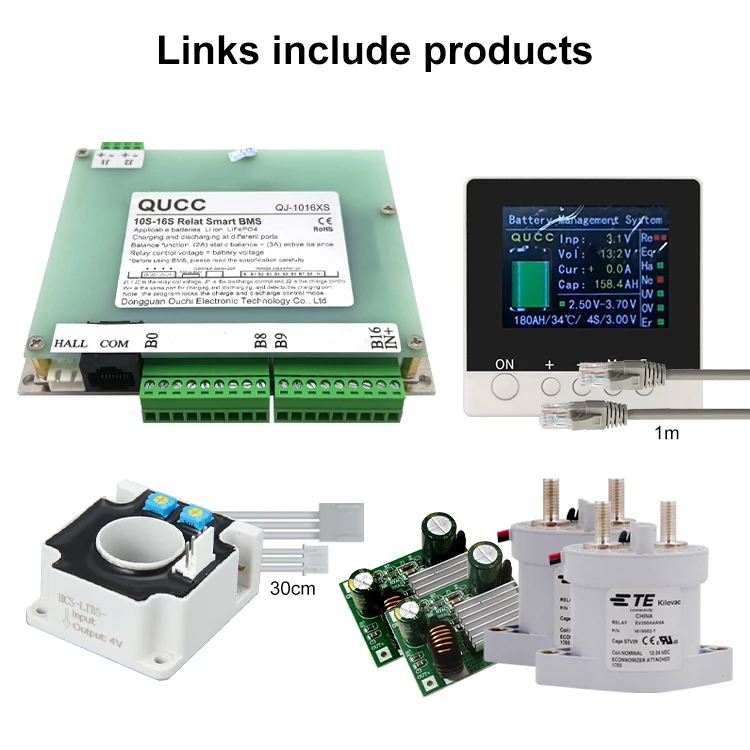 Qucc 10s~16s Smart Bms Li-ion Lifepo4 High Voltage Dc Relay 500a 36v ...