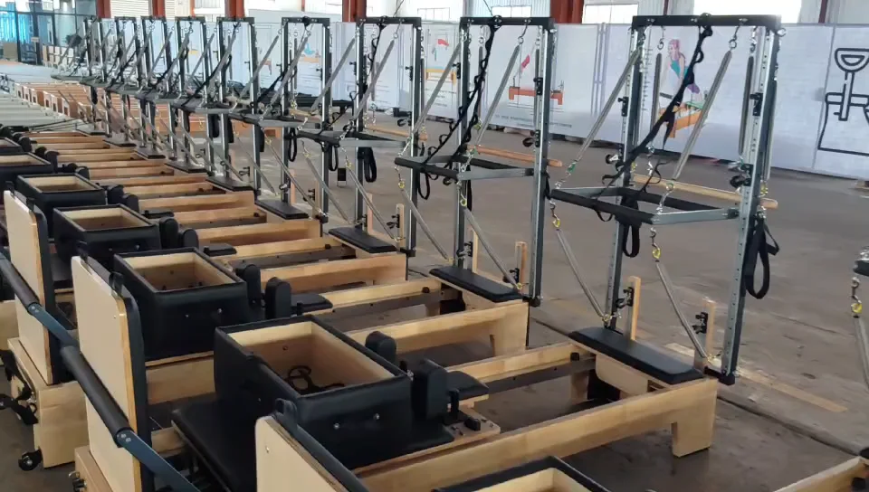 Professional Cardio Equipment Luxury Reformer With Tower 35mm Oak Frame ...