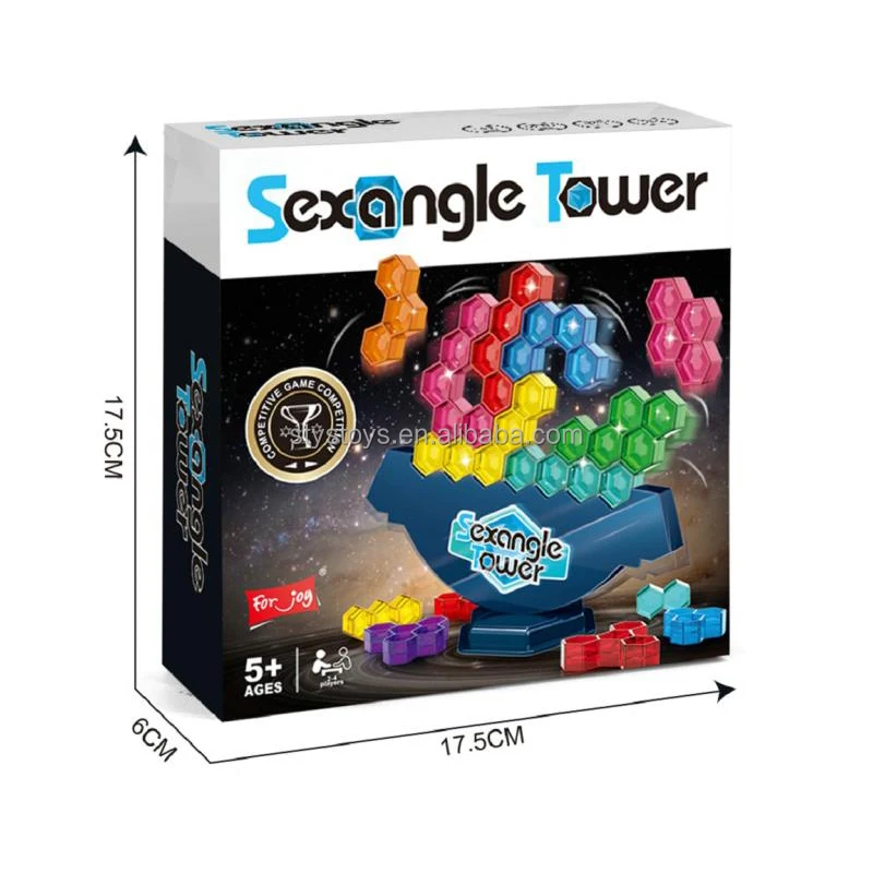 Hot New 2024 Hexagonal Diamond Balance Tower 16pcs Balance Stacking Blocks Puzzle Game - Buy ...