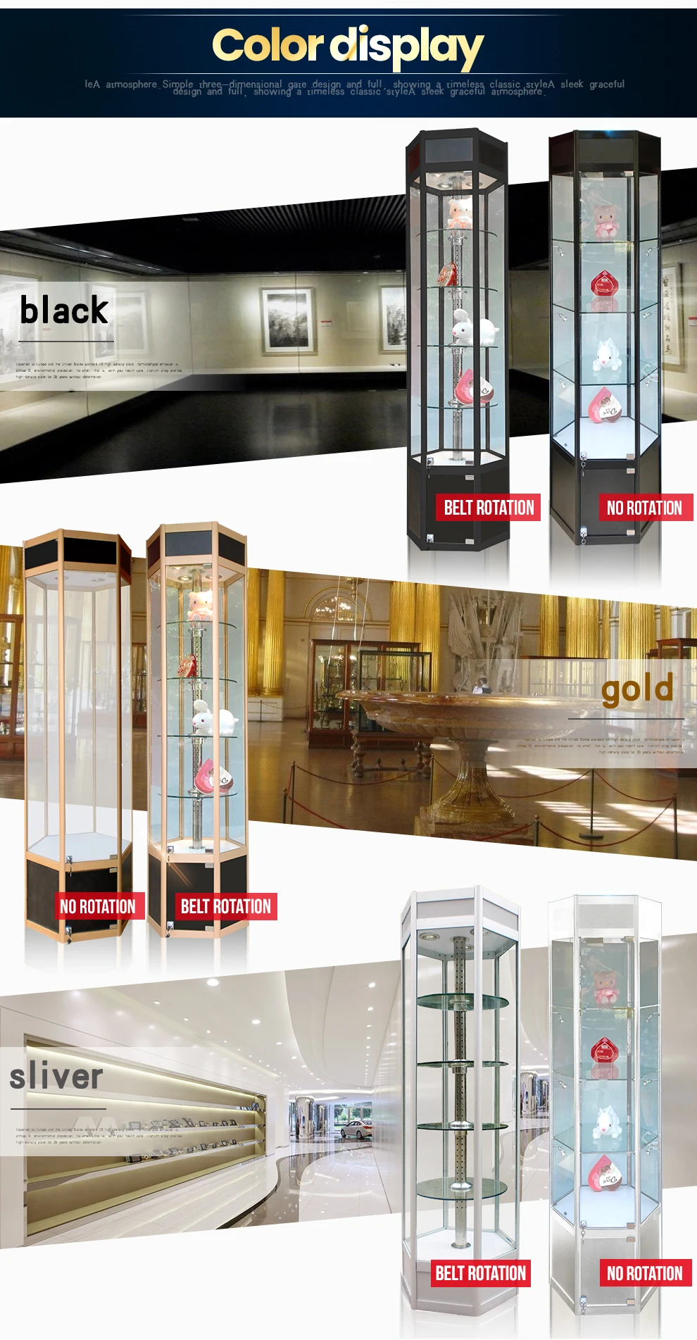 Luxury Aluminum Glass Display Cabinet With Led Light - Buy Display ...