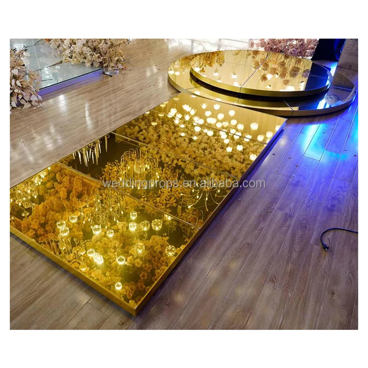 Luxury Wedding Glass Stage Platform with LED Lights