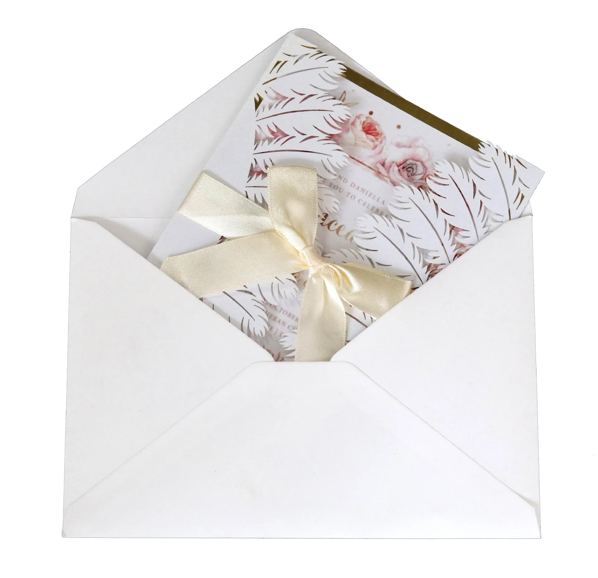 Wholesale Invitation Paper White Classic Folio Pocket Formal Invitation ...