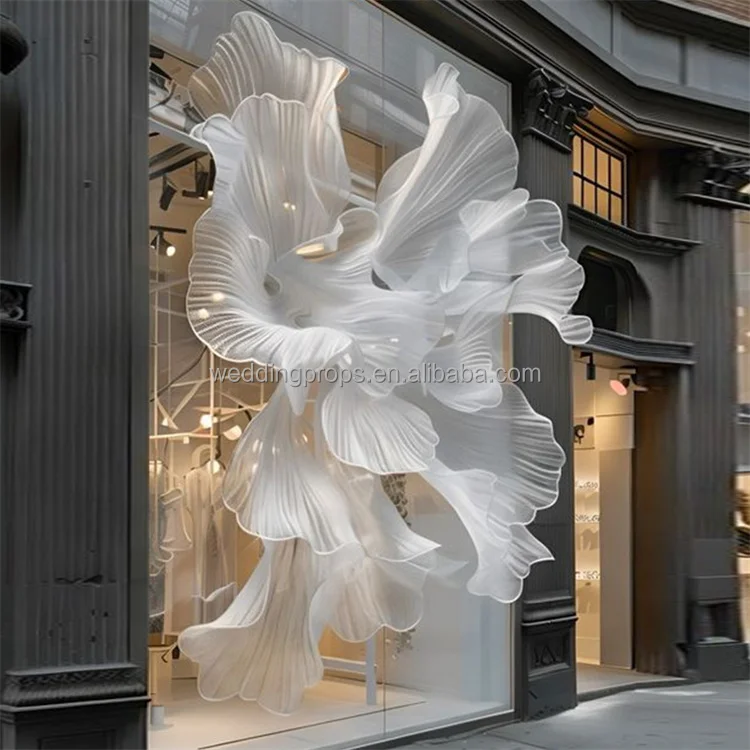 Giant Silk Organza Art Installation for Wedding Backdrop