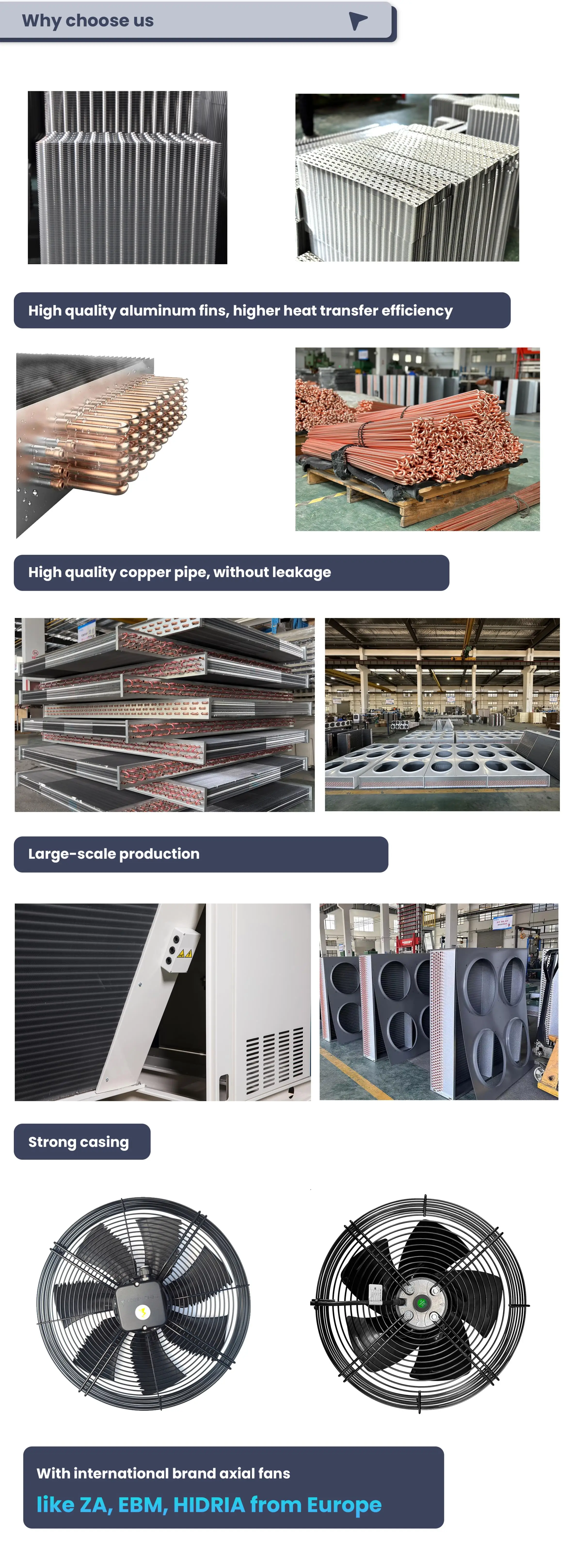 Customize Air Condensers Refrigeration Chiller Condenser For Cold Room ...